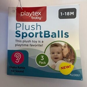 Playtex | Toys | Playtex Baby Plush Sport Balls 3pack Rattle Set | Poshmark